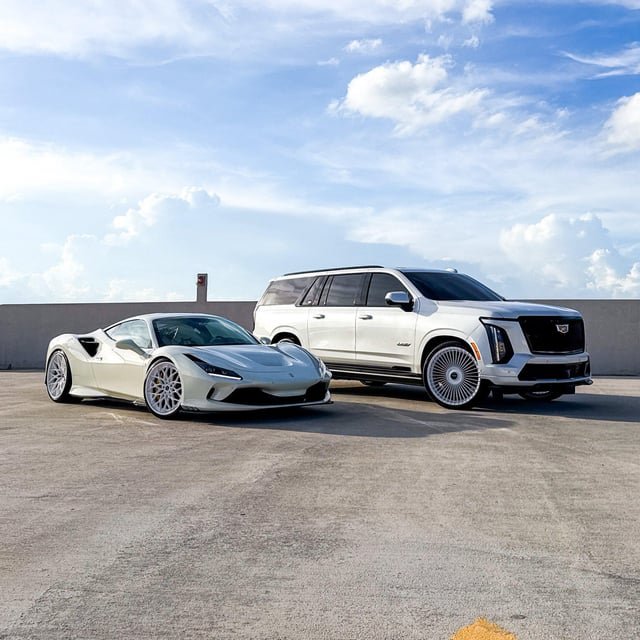 Ferrari F8 & 2026 Cadillac Escalade V Platinum [2048×2048 ...